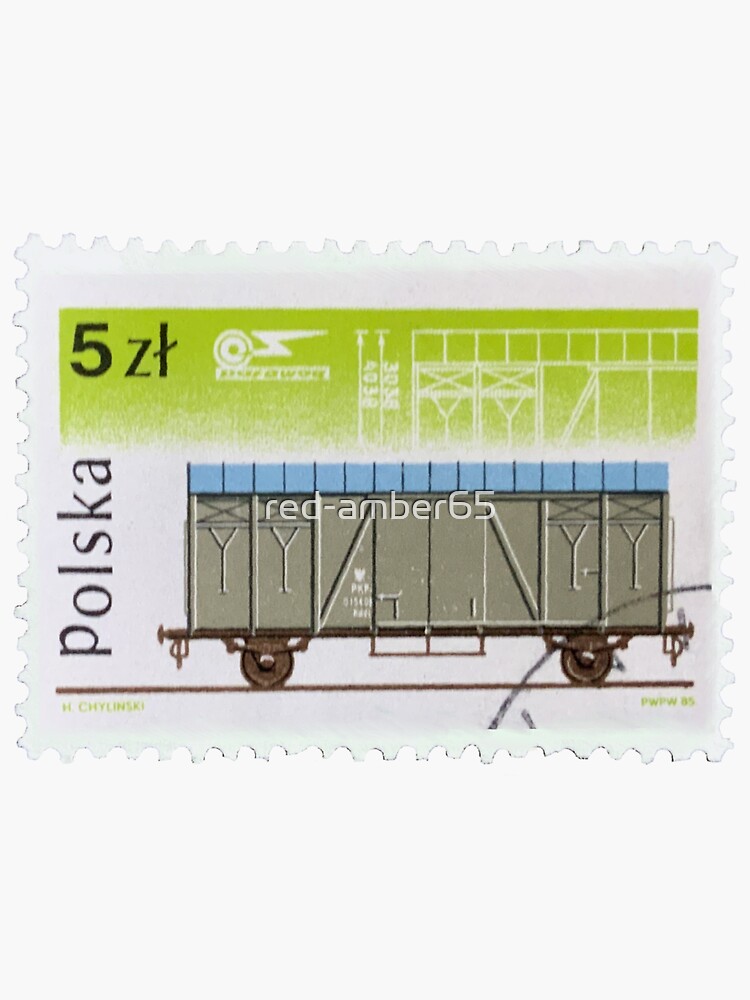 "Polska Poland Train Railway Postage Stamp" Sticker for Sale by red ...