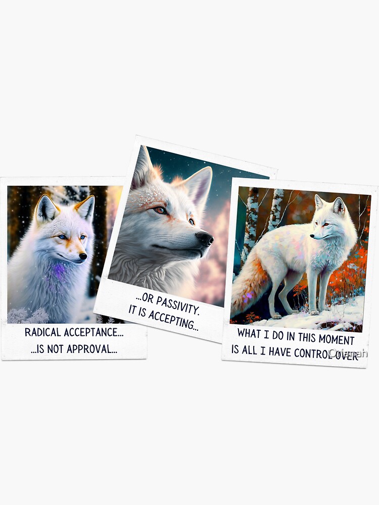 "Wise Fox reminder for Distress Tolerance DBT skills practice: Radical ...