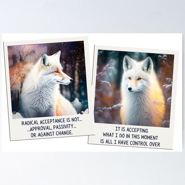 "Wise Fox reminder for Distress Tolerance DBT skills practice: Radical ...