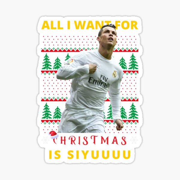 "Cristiano Ronaldo Siuuu funny Christmas" Sticker for Sale by ...