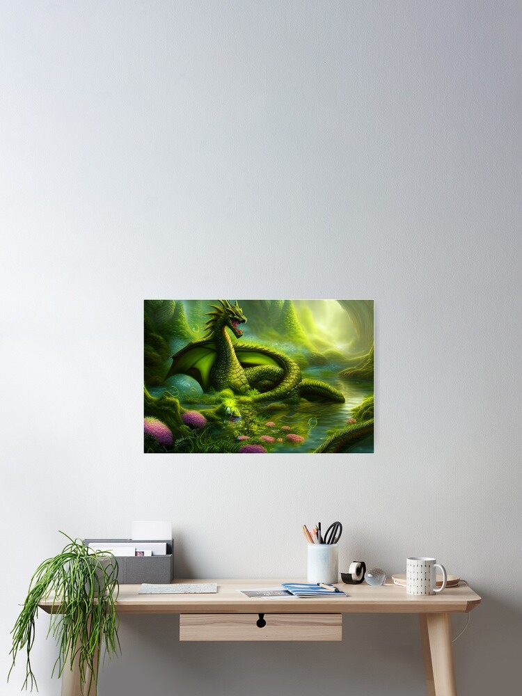 "Green Earth Dragon" Poster for Sale by Martin Alexander | Redbubble