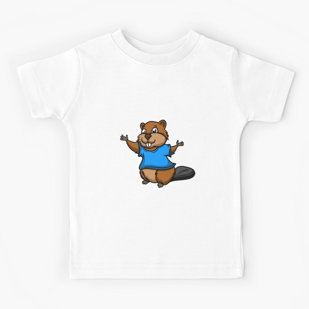 Camiseta para niños «Lindo castor de personaje de dibujos animados ...