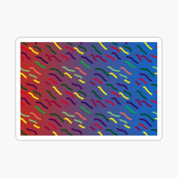 "Curve Lines Pattern Design With Red And Blue Gradient" Sticker for ...