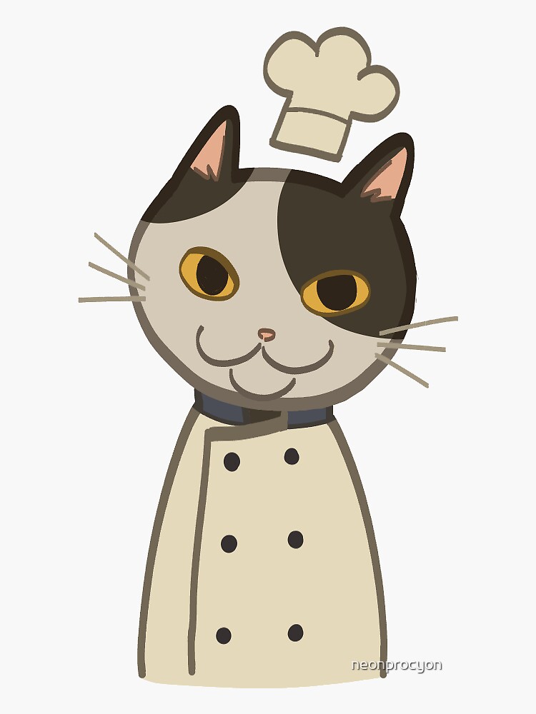 "Chef Meow" Sticker for Sale by neonprocyon | Redbubble