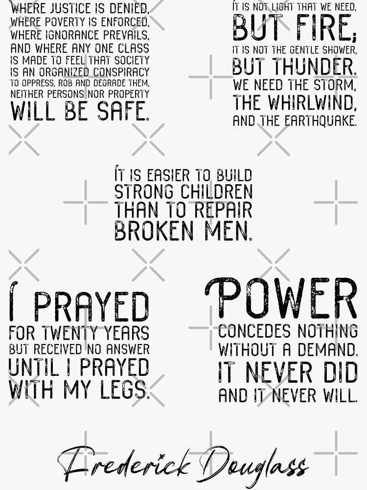 "Frederick Douglass Quotes Bundle 01" Sticker for Sale by Quoteey ...