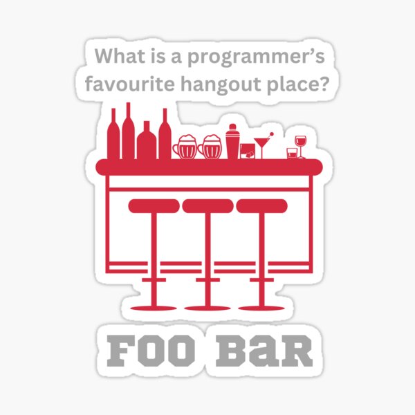 "Foo bar coding programming joke funny design " Sticker for Sale by ...