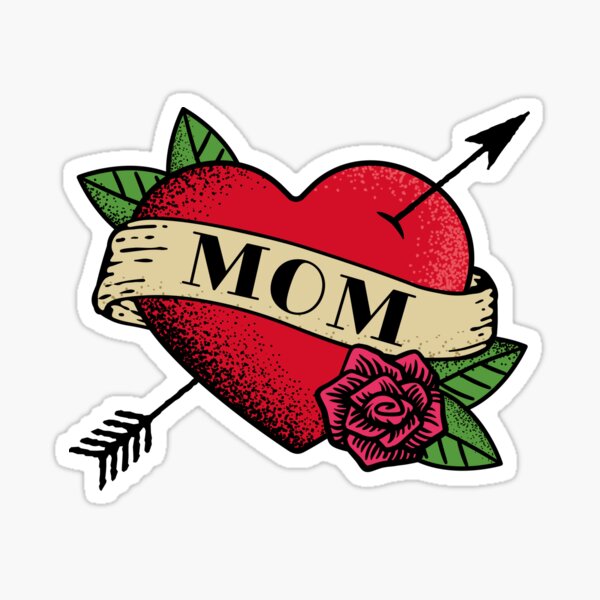"Heart Mom Tattoo" Sticker for Sale by PaulSDesign | Redbubble