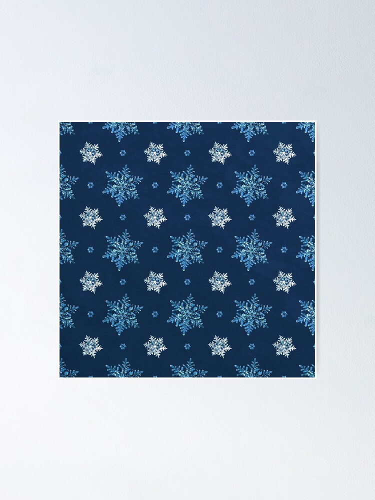 "Blue winter snowflake" Poster for Sale by Nilevolution | Redbubble