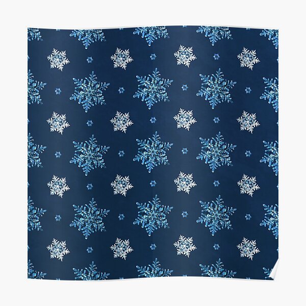"Blue winter snowflake" Poster for Sale by Nilevolution | Redbubble