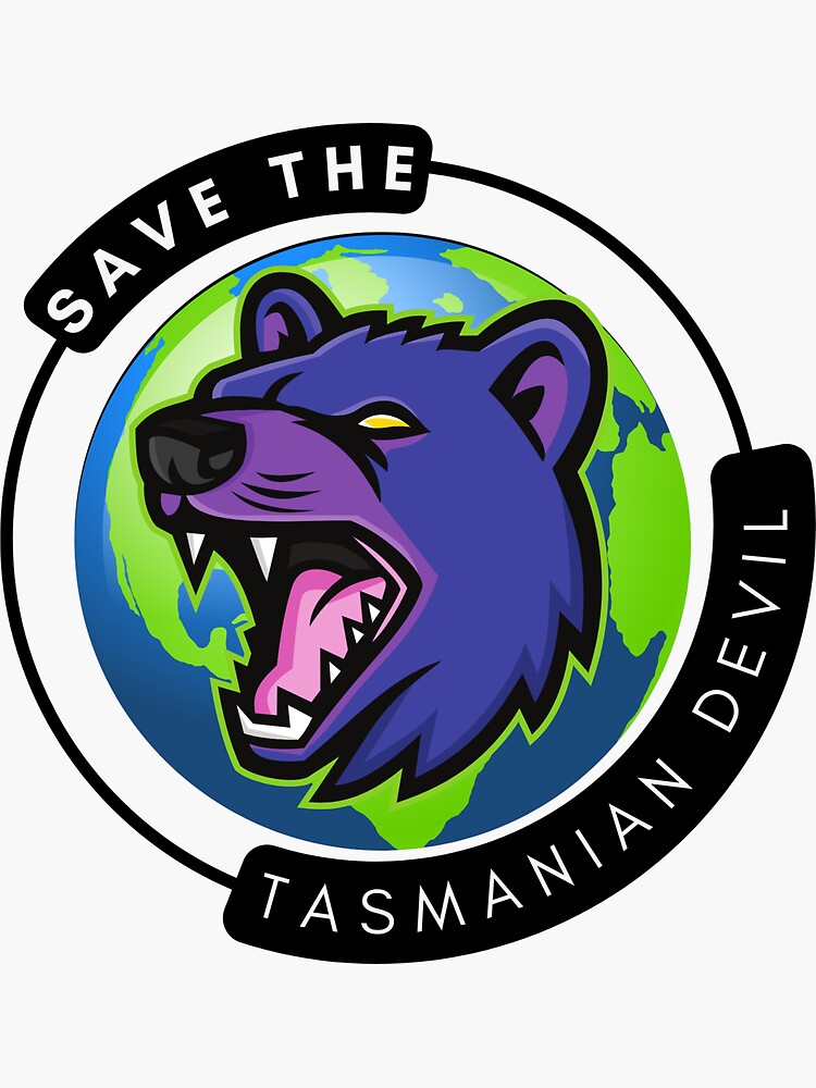 "Save The Tasmanian Devil" Sticker for Sale by WaguinhoTex | Redbubble