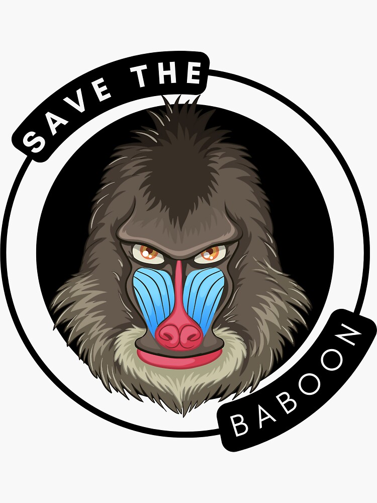 "Save The Baboon" Sticker for Sale by WaguinhoTex | Redbubble