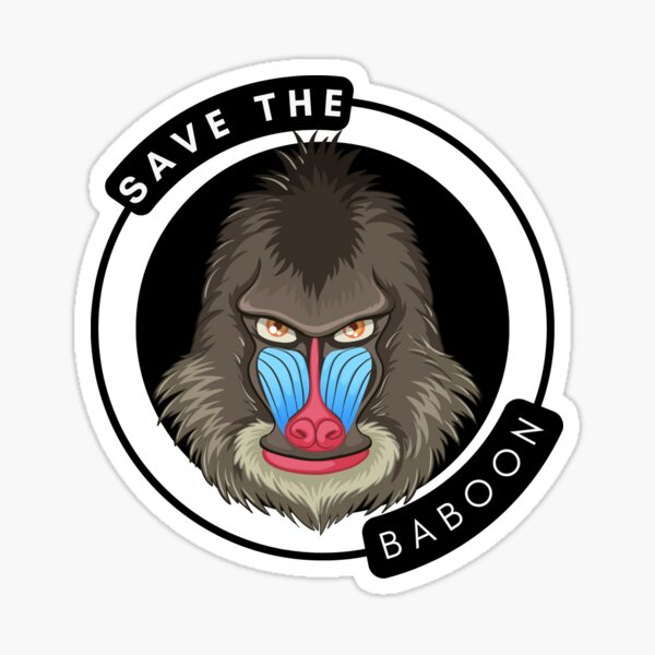 "Save The Baboon" Sticker for Sale by WaguinhoTex | Redbubble
