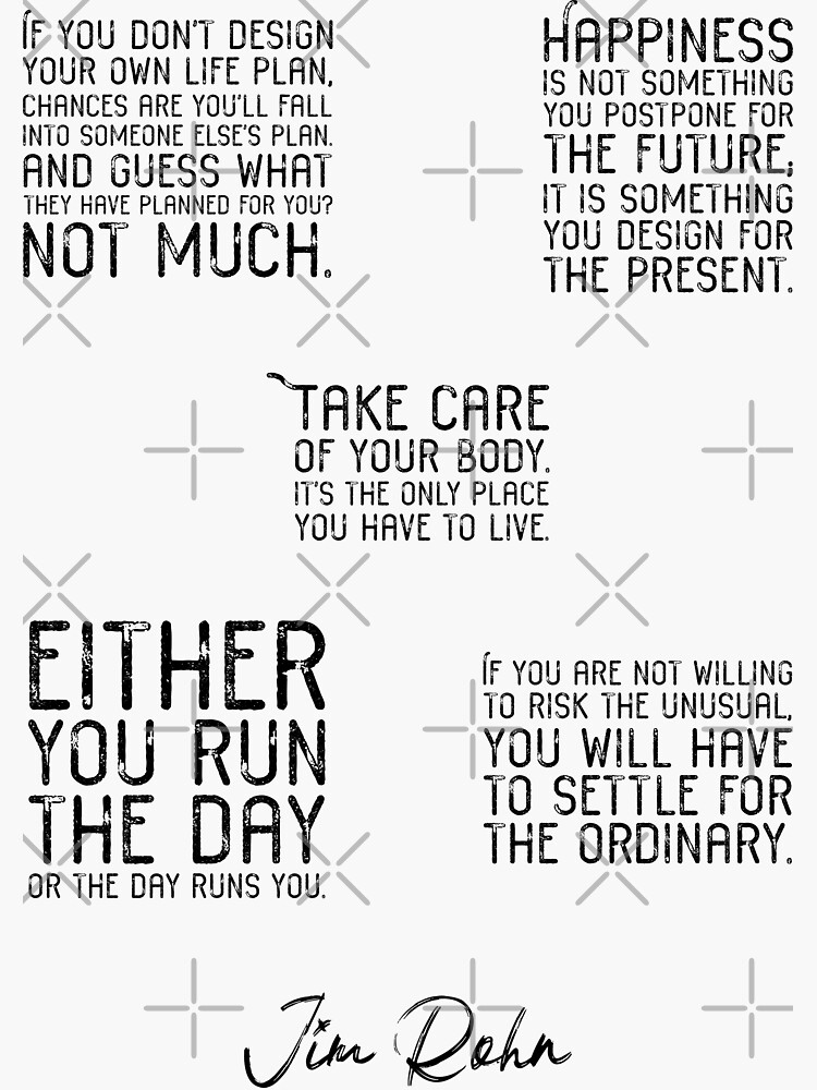 "Jim Rohn Quotes Bundle 01" Sticker for Sale by Quoteey | Redbubble
