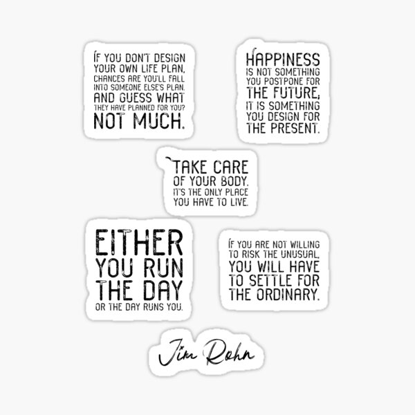 "Jim Rohn Quotes Bundle 01" Sticker for Sale by Quoteey | Redbubble