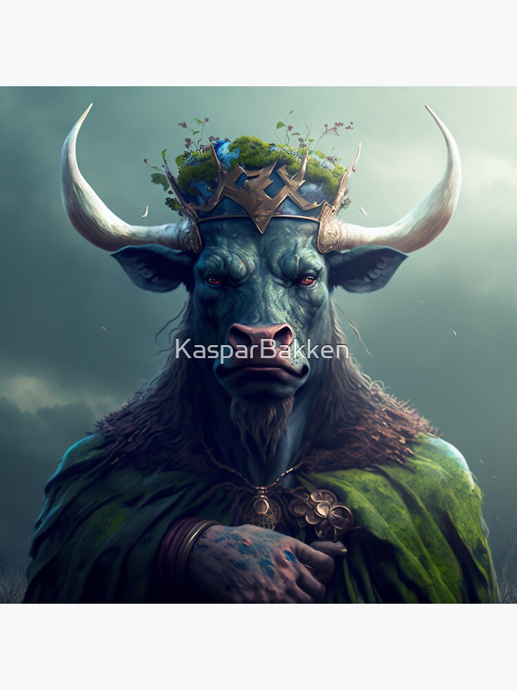 "Earth Bull King" Sticker for Sale by KasparBakken | Redbubble