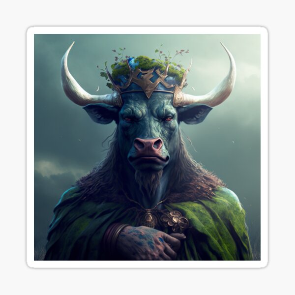 "Earth Bull King" Sticker for Sale by KasparBakken | Redbubble