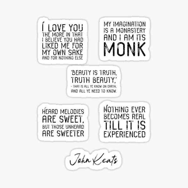 "John Keats Quotes Bundle 01" Sticker for Sale by Quoteey | Redbubble