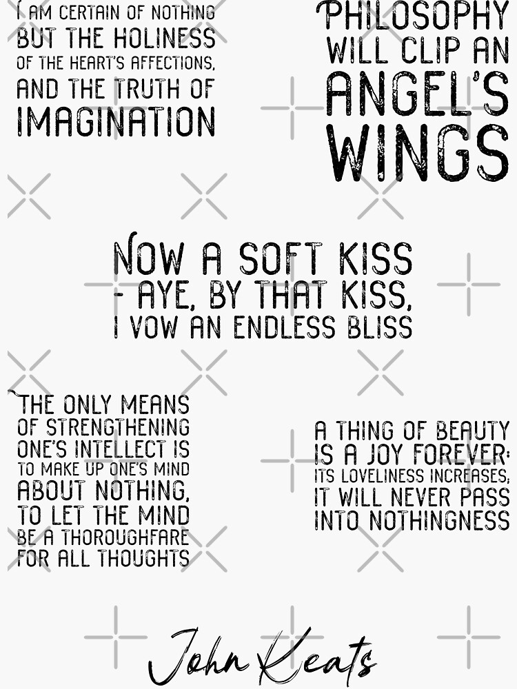 "John Keats Quotes Bundle 02" Sticker for Sale by Quoteey | Redbubble