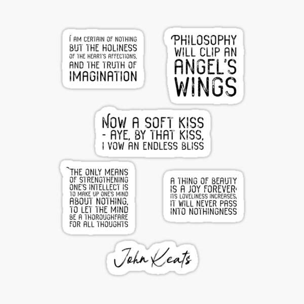 "John Keats Quotes Bundle 02" Sticker for Sale by Quoteey | Redbubble