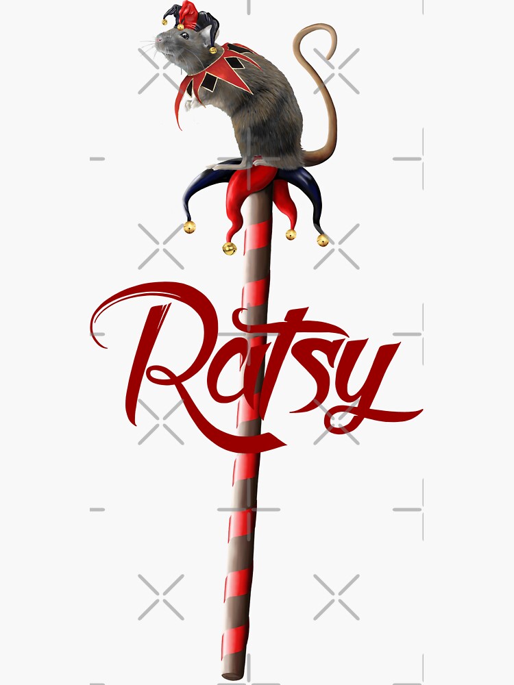 "Ratsy - the Fool's sceptre" Sticker for Sale by Kestrelle | Redbubble
