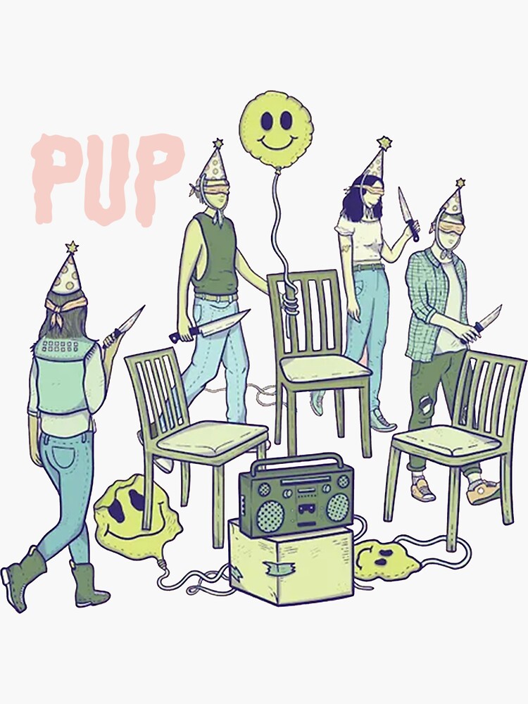 "PUP Rock band Canadian punk rock" Sticker for Sale by rockvintageshop ...