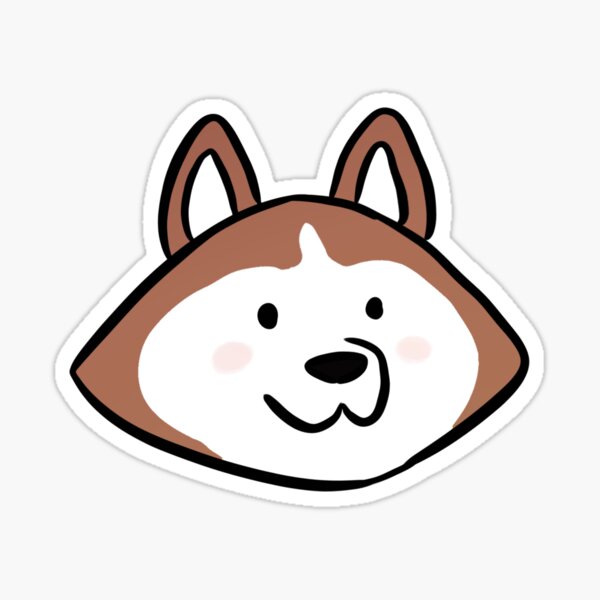 "Cute Siberian Husky face illustration " Sticker for Sale by ...