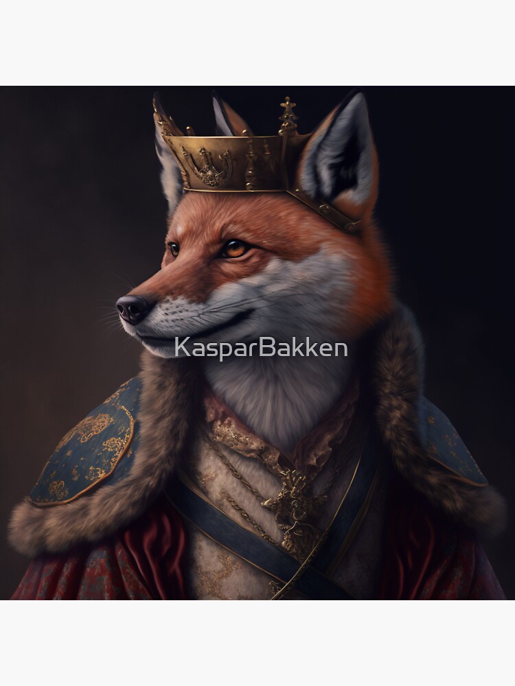"Fox King" Sticker for Sale by KasparBakken | Redbubble