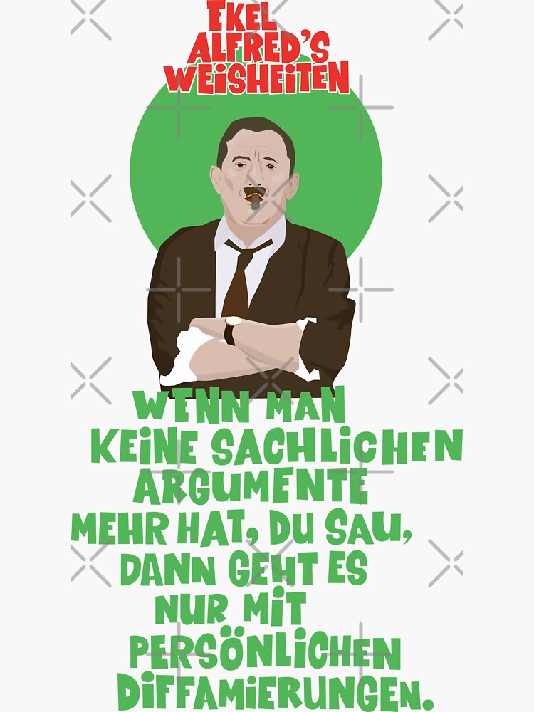 "Alfred Tetzlaff - Disgust Alfred - One heart and one soul" Sticker for ...