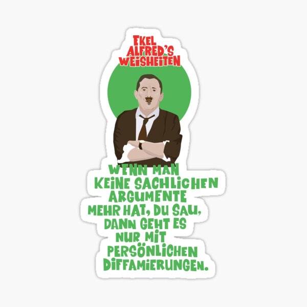 "Alfred Tetzlaff - Disgust Alfred - One heart and one soul" Sticker for ...