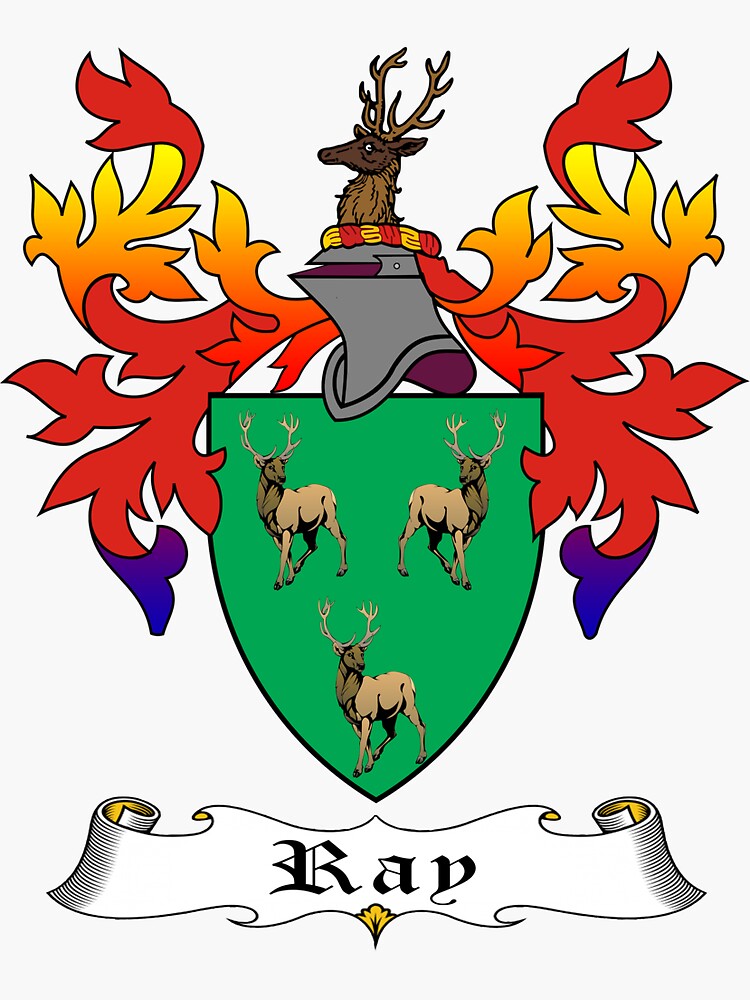 "RAY FAMILY CREST" Sticker for Sale by CathalDevlin | Redbubble