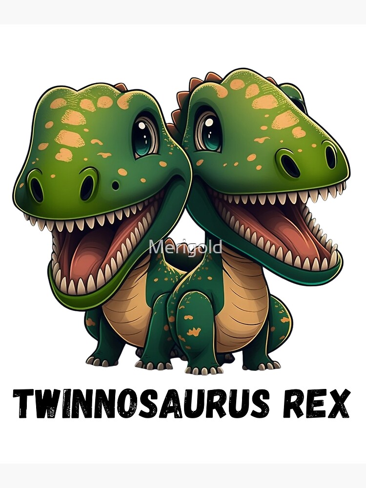 "Twinnosaurus Rex Twin Dinosaur" Poster for Sale by Merigold | Redbubble