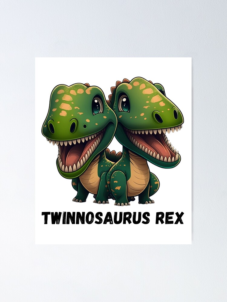 "Twinnosaurus Rex Twin Dinosaur" Poster for Sale by Merigold | Redbubble