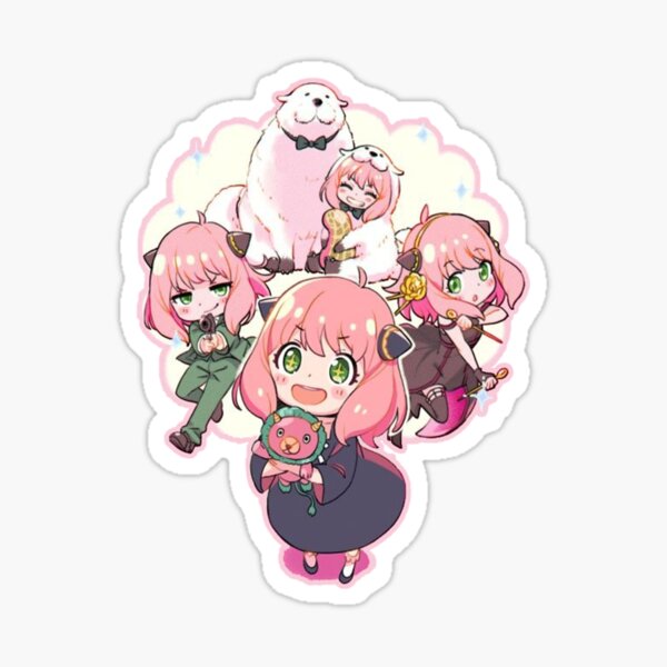 "Spy x Family Anya Forger Cos Parents and Bond Forger" Sticker for Sale ...
