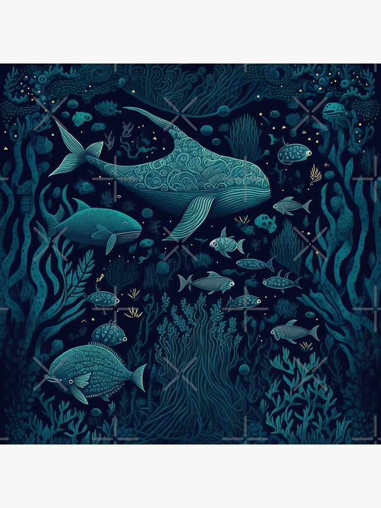 "Deep sea pattern #1" Sticker for Sale by chyornayakoshka | Redbubble