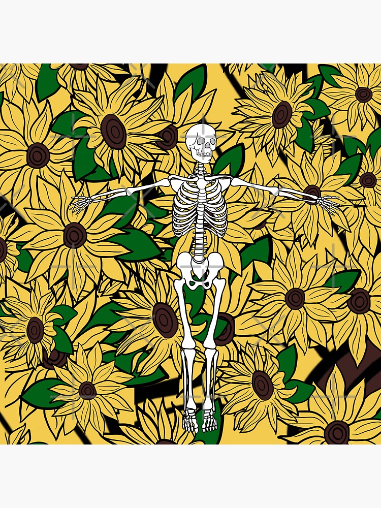 "Sunflower skeleton lover" Sticker for Sale by Mermaidssparkle | Redbubble