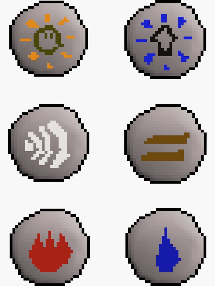 "Oldschool Runes set 1- Sticker Set - Runescape" Sticker for Sale by ...