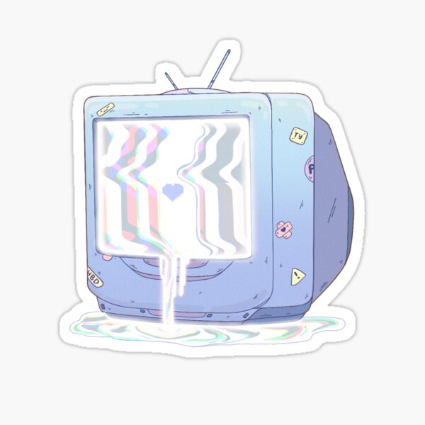 "Retro TV with a cute screen " Sticker for Sale by SatiDrawsStuff ...
