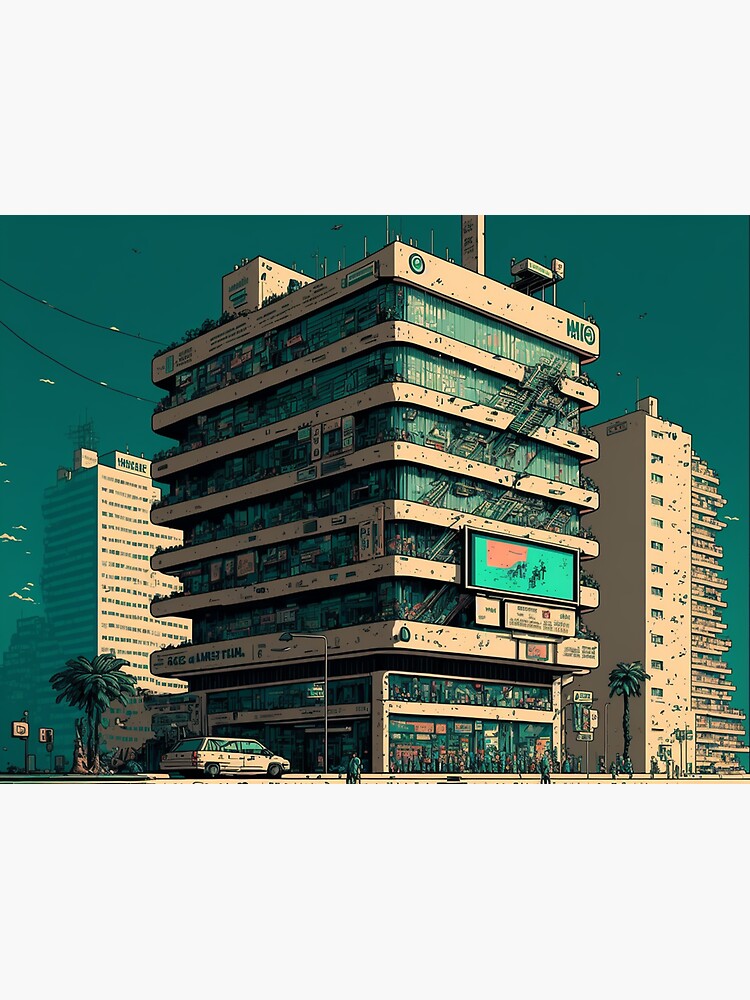"8-bit Building in Tel Aviv" Sticker for Sale by kobaiko | Redbubble