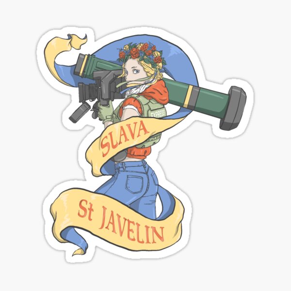 "slava st. javelin brave ukraine girl" Sticker for Sale by pbfirefly ...