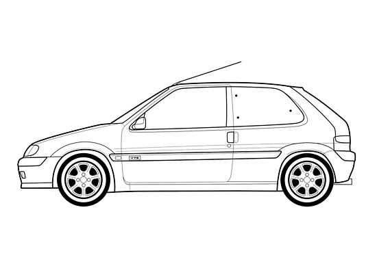 « Illustration de Citroen Saxo VTS Outline », Posters par ...