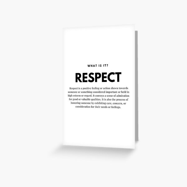 "What is respect" Greeting Card for Sale by DFL-store | Redbubble