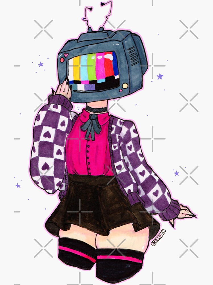"TV Head" Sticker for Sale by Beelixir | Redbubble