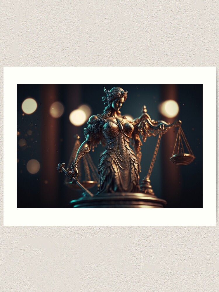 "Bronze Statue of Justice - Lady Justice" Art Print for Sale by ...