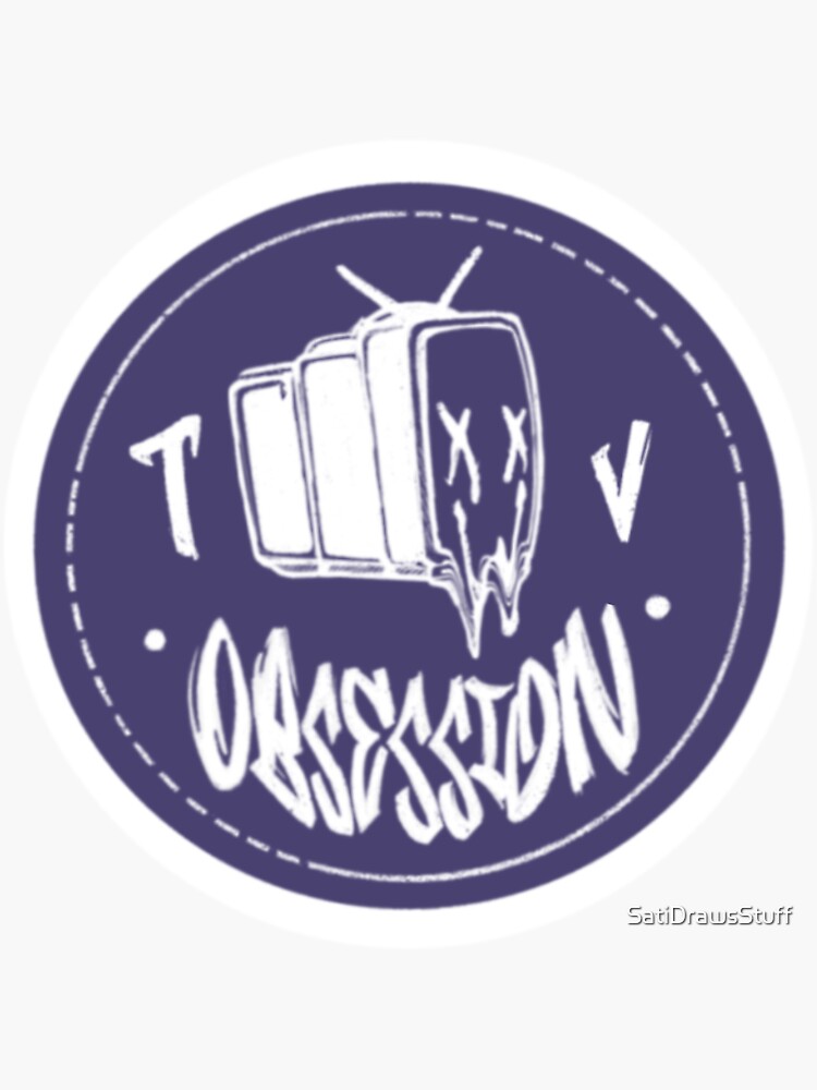 "TV Obsession logo " Sticker for Sale by SatiDrawsStuff | Redbubble