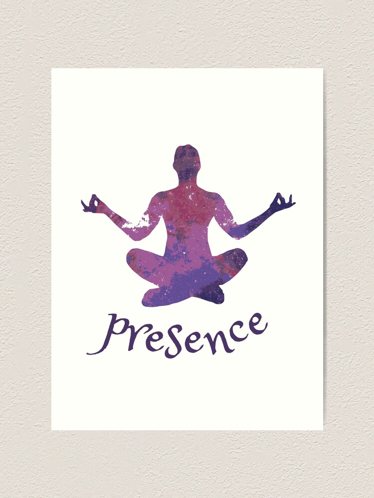 "Human Purple Galaxy Silhouette Meditating with Hand Mudra Presence ...