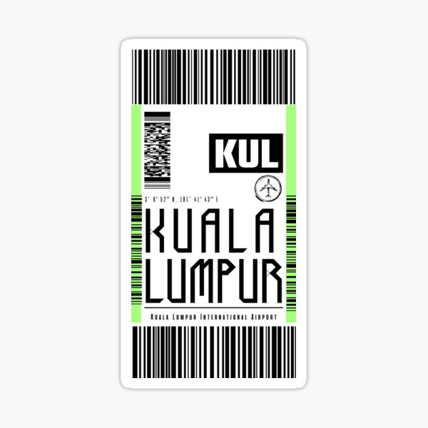 "KUALA LUMPUR Malaysia Boarding pass luggage stickers" Sticker for Sale ...