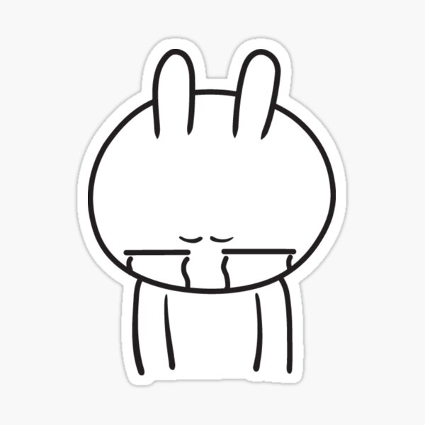 "Tuzki Crying Sad Feeling" Sticker for Sale by thearrtfive | Redbubble
