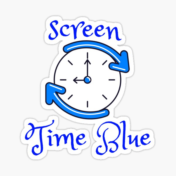 "Screen time blue." Sticker for Sale by anderBH | Redbubble