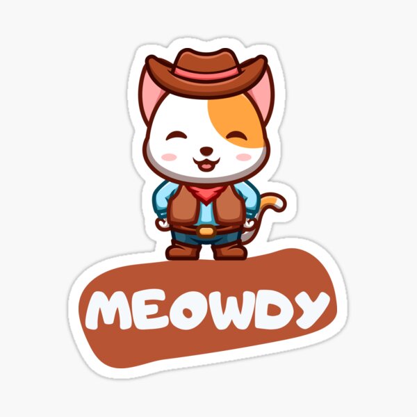 "cute meowdy cat" Sticker for Sale by Abaidii33 | Redbubble