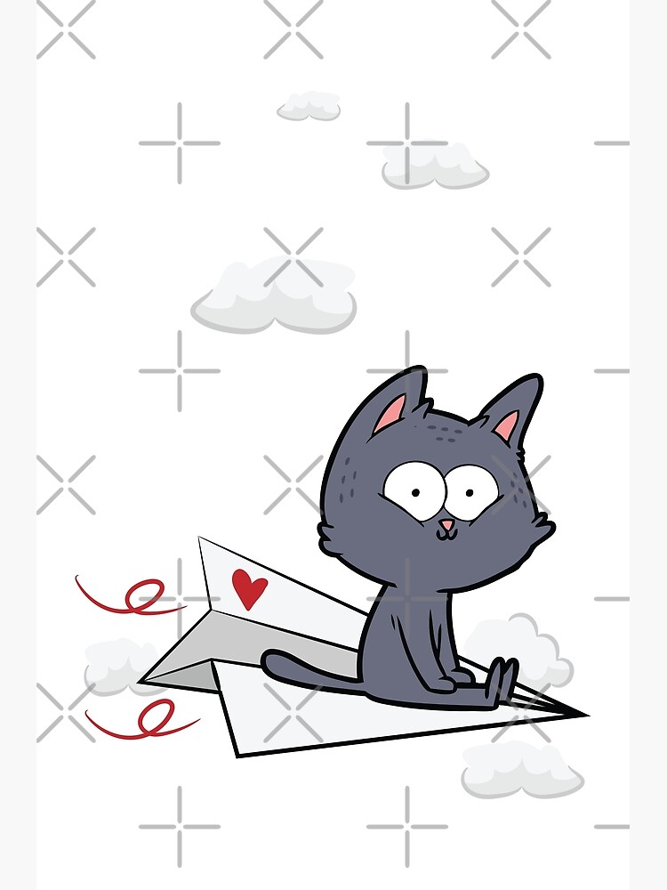 "Paper Airplane Cat" Poster for Sale by chillaxcats | Redbubble